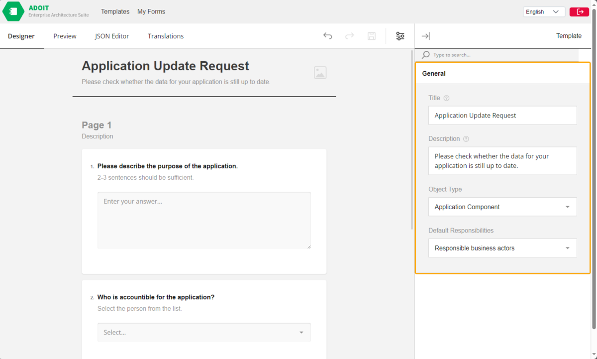 ADOIT Forms: Simplifying EA Data Management for the Whole Organization